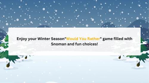 Winter Themed Would You Rather Game, Writing Prompts This or That 3rd ...
