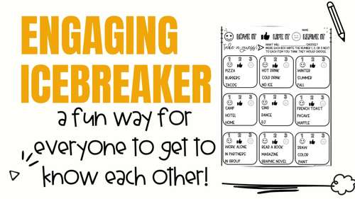 Back to School Icebreaker Activity | Community Building Activity
