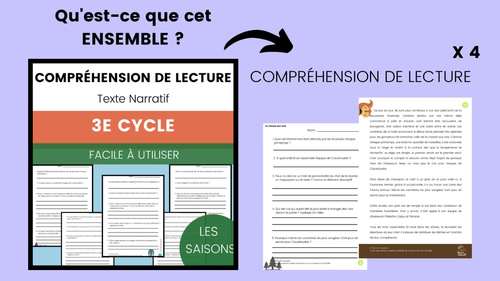 Compréhension de Lecture 3e cycle Saisons - French Seasons Reading ...