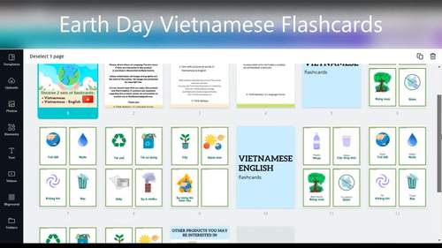 VIETNAMESE EARTH DAY FLASH CARD | EARTH DAY vietnamese flashcards earth day