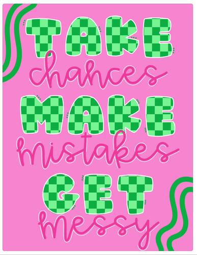 Math Motivational Posters | decor, growth mindset, pastel checker rainbow
