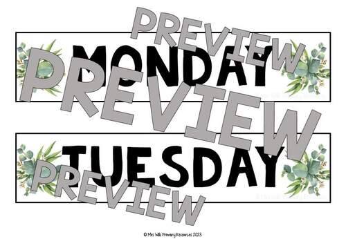 Flip Calendar | Eucalyptus Theme Classroom Décor | Magnetic Whiteboard ...