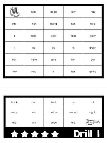 Sight Word Reading Fluency Practice Drills, Printable Worksheets 1st ...