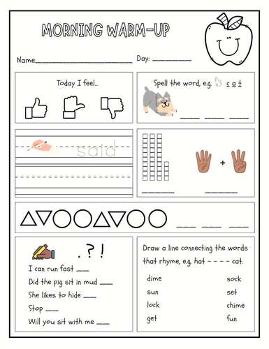 Back to School August Morning Workbook by The Charming Classroom