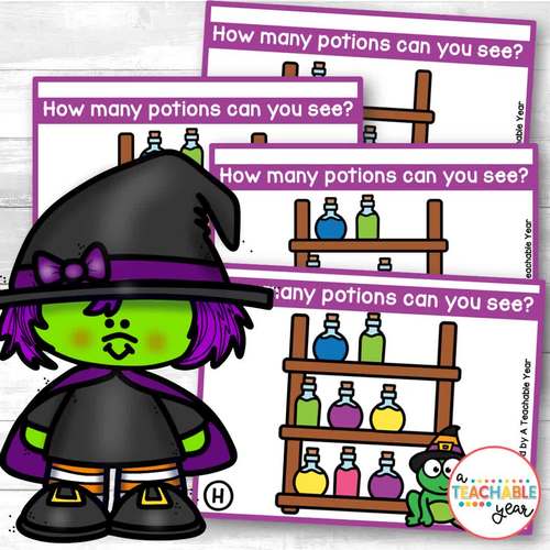 Halloween Count the Room Cards and Worksheets | Math Centers | TpT