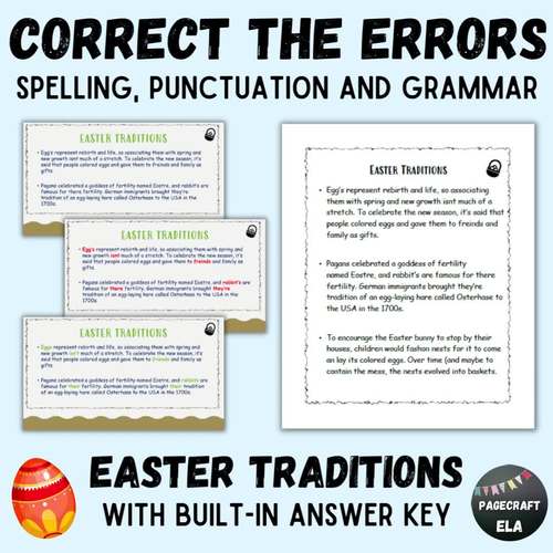 Easter Proofreading Passages (Correct the Spelling Punctuation Grammar ...