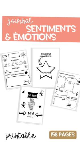 Daily Social Emotional Learning French Journal | Emotions et Sentiments