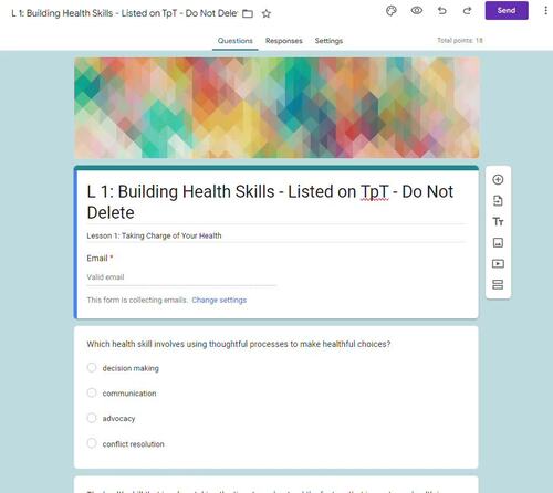 Taking Charge of Your Health: HS Health | Google forms | Unit Bundle