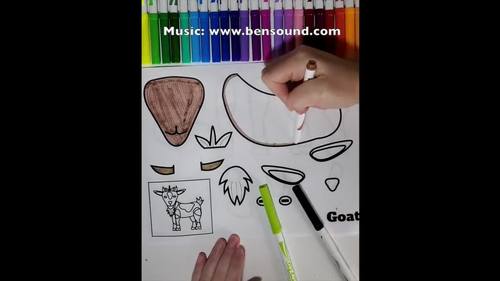 Cut and Paste a Goat Paper Craft Fine Motor Scissor Skills Activity ...