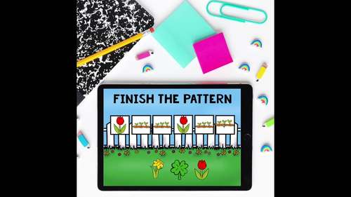Boom Cards: English Math - Finish the pattern by La Classe de Mme Caroline