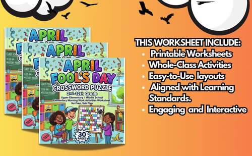 April Fool’s Day Spelling ELA Crossword Puzzle Activities 2nd,3rd,4th ...