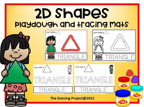 2D shapes Playdough and tracing mats for Pre-K, K, Autism & Sp. Education