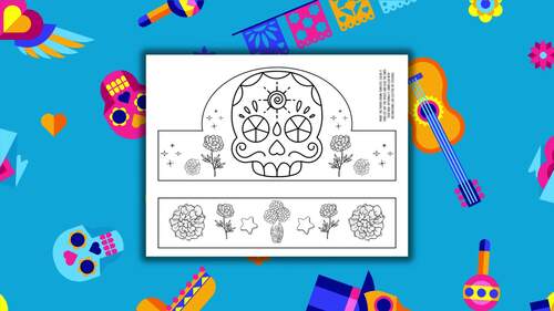 Dia de los Muertos Crown Craft - Printable Coloring Activity by PrimaryPals
