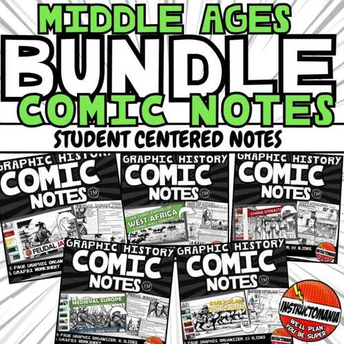Medieval History Comic Notes™ Activity l Middle Ages Guided Doodle ...