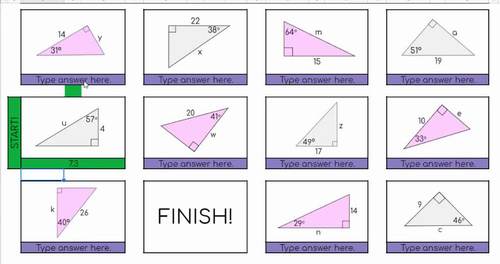 Trig Ratios & Inverse Trig Ratios Self-Checking Digital Mazes | TpT