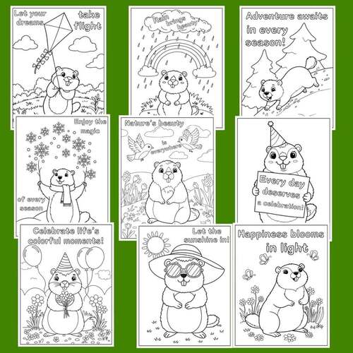 Groundhog Day Coloring Pages for Students | February Seasonal Printable ...