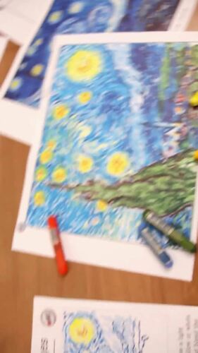 how to draw starry night with oil pastels