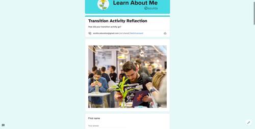 Transition Activity Reflection — PDF & Google Forms Bundle by Azulita