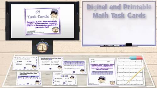 Place Value of Whole Numbers (4.NBT.1): Task Cards by Math Technologist