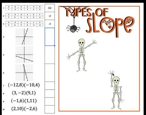 Finding Slope mixed review - self-checking Halloween | TPT