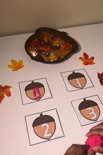Fall Math Kindergarten Fine Motor Activities Number Playdough Mats ...