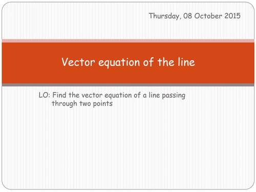 Vector equation of the line by Maths Support Centre | TPT