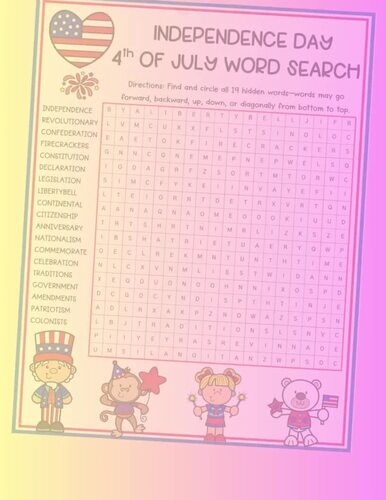 Challenging 4th of July Word Search | Patriotic Vocabulary for Upper ...