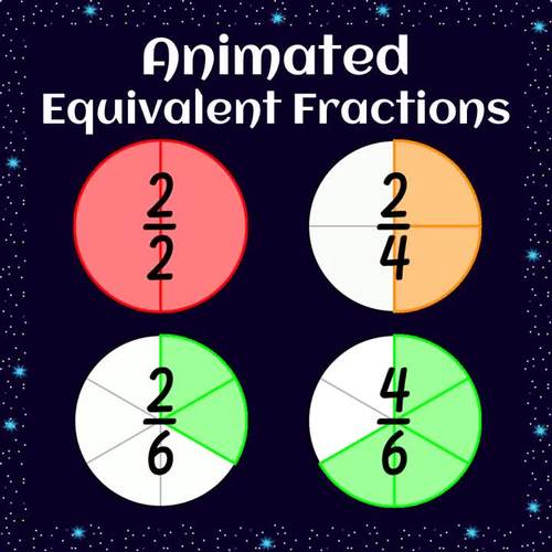 Animated GIF Circle Equivalent Fractions Clipart by Colleen's Cosmic ...