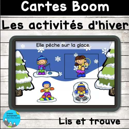 Activités d'hiver lis et trouve French winter activities reading