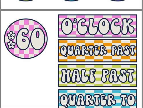 Clock Numbers Retro Checkered Clock Numbers Y2K by Teaching 5th in Nash