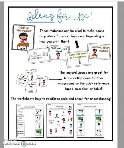 Classroom Rules Posters and Activities by Teach Love Autism | TpT