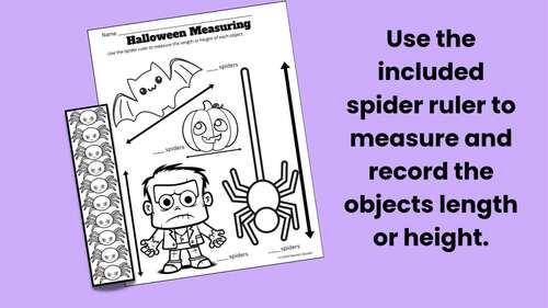 Kindergarten Halloween Measuring No Prep Activities and Worksheets