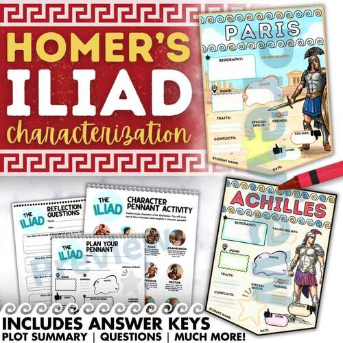 The Iliad Character Analysis Pennant Activity Trojan Characterization ...