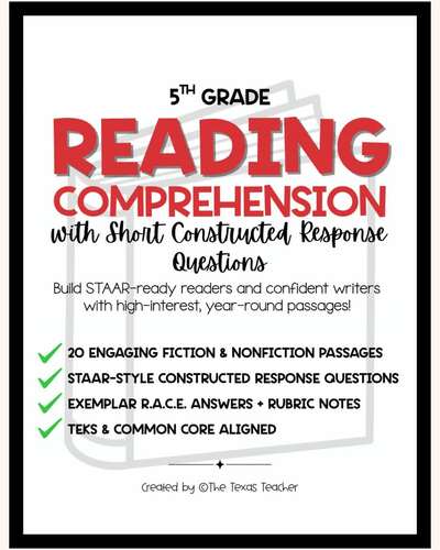 20 READING PASSAGES + SHORT CONSTRUCTED RESPONSE QUESTIONS | SCR | 5TH ...