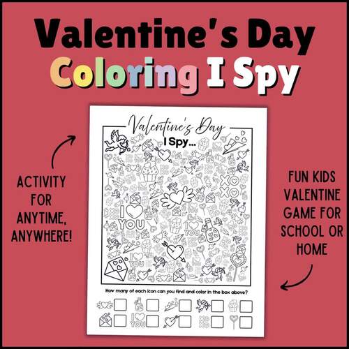 Valentine’s Day I Spy Coloring Game | Valentine I Spy for Kids | Fast ...