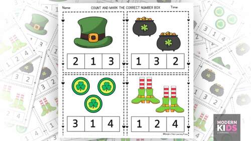 St. Patrick's Day Count and Clip Cards - Patrick' Day Activity | TPT