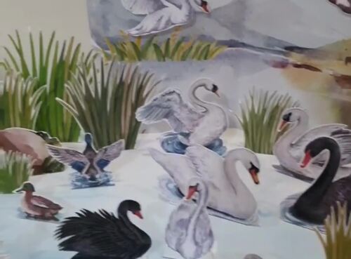 Build a Swan Lake, Paper Diorama, Classroom Decor, Spring Crafts, Bird ...