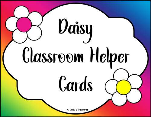 Daisy Classroom Helper Cards by Cindy's Treasures | TPT