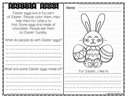 EASTER READING COMPREHENSION PASSAGES | KINDERGARTEN FIRST SECOND GRADE