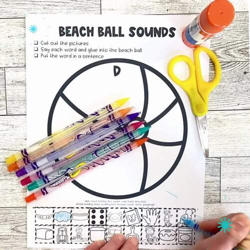 Summer Speech Therapy Craftivity l No Prep Summer Articulation Worksheets