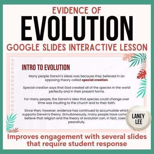 Evidence for Evolution Google Slides Interactive Lesson by Laney Lee