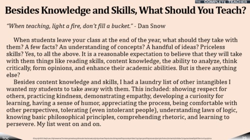 COMPLETE TEACHER Lesson 39 - Besides Knowledge and Skills, What Should ...