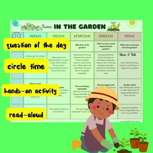 IN THE GARDEN- Preschool Weekly Lesson Plan by PavlyStyle | TPT