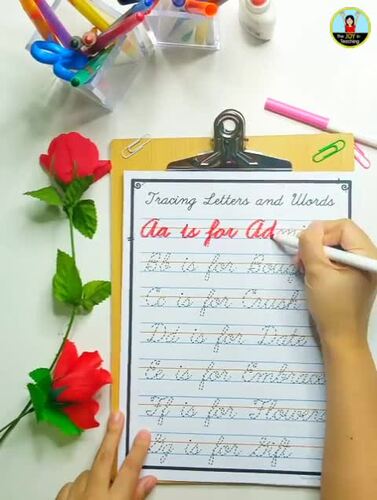 Valentine's Day Cursive Handwriting Practice by The Joy in Teaching