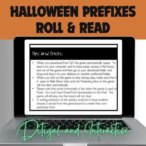 Halloween Multisyllabic Prefix Words Sentences Roll & Read Digital ...