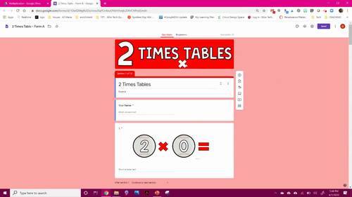 Multiplying Practice Review and Assessment Google Forms 2 digit by 1 ...