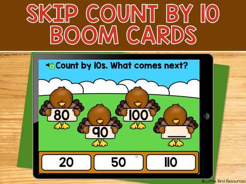 Thanksgiving Skip Counting By 10 Boom Cards | Turkeys Counting On in ...
