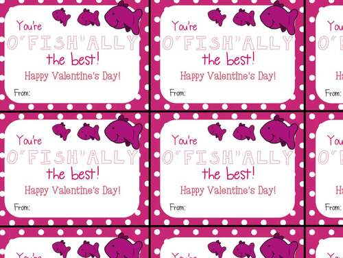 Goldfish Valentine's Day Gift Tag- You are o"fish"ally the best!