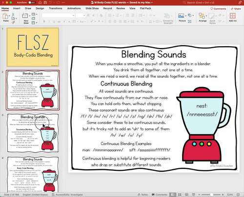 FLSZ (FLoSS Words) Digital Phonics: Body Coda & Continuous Sounds Blending