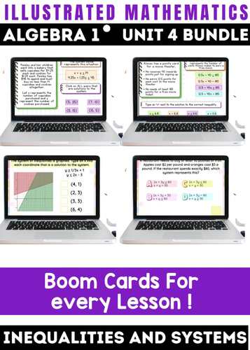 Linear Inequalities & Systems Boom Card Bundle | Illustrative Math Unit 4